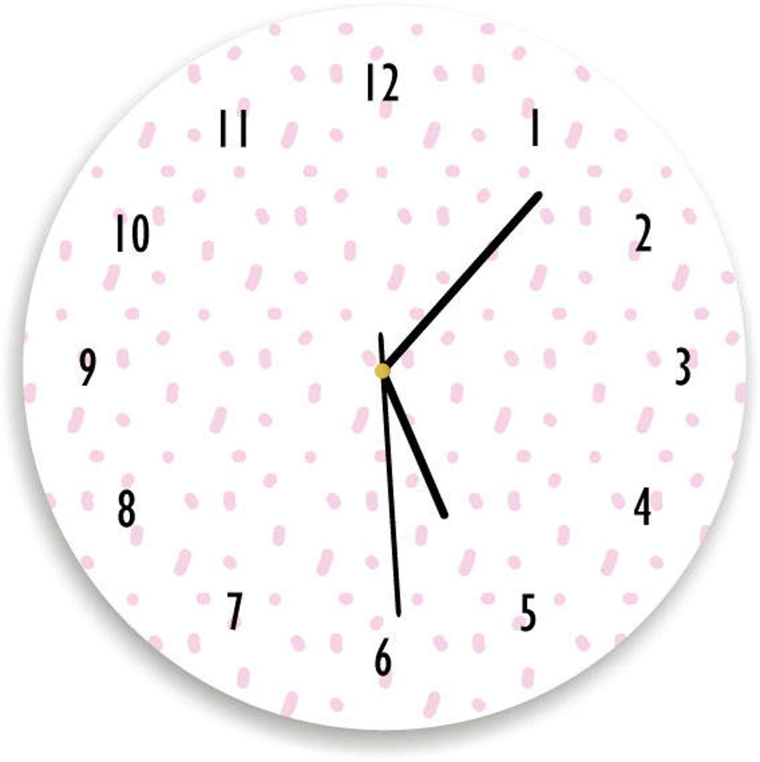 Hand Drawn Dots WALL Clock - Polka Dots Clock - Nursery Wall Clock ...
