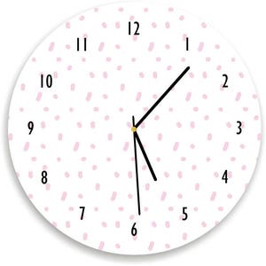 Hand Drawn Dots WALL Clock - Polka Dots Clock - Nursery Wall Clock ...