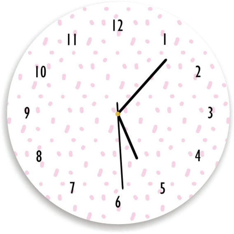 Hand Drawn Dots WALL Clock Polka Dots Clock Nursery Wall - Etsy