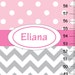 Chevron Growth Chart Children Polka Dot Canvas Personalized Nursery Art ...