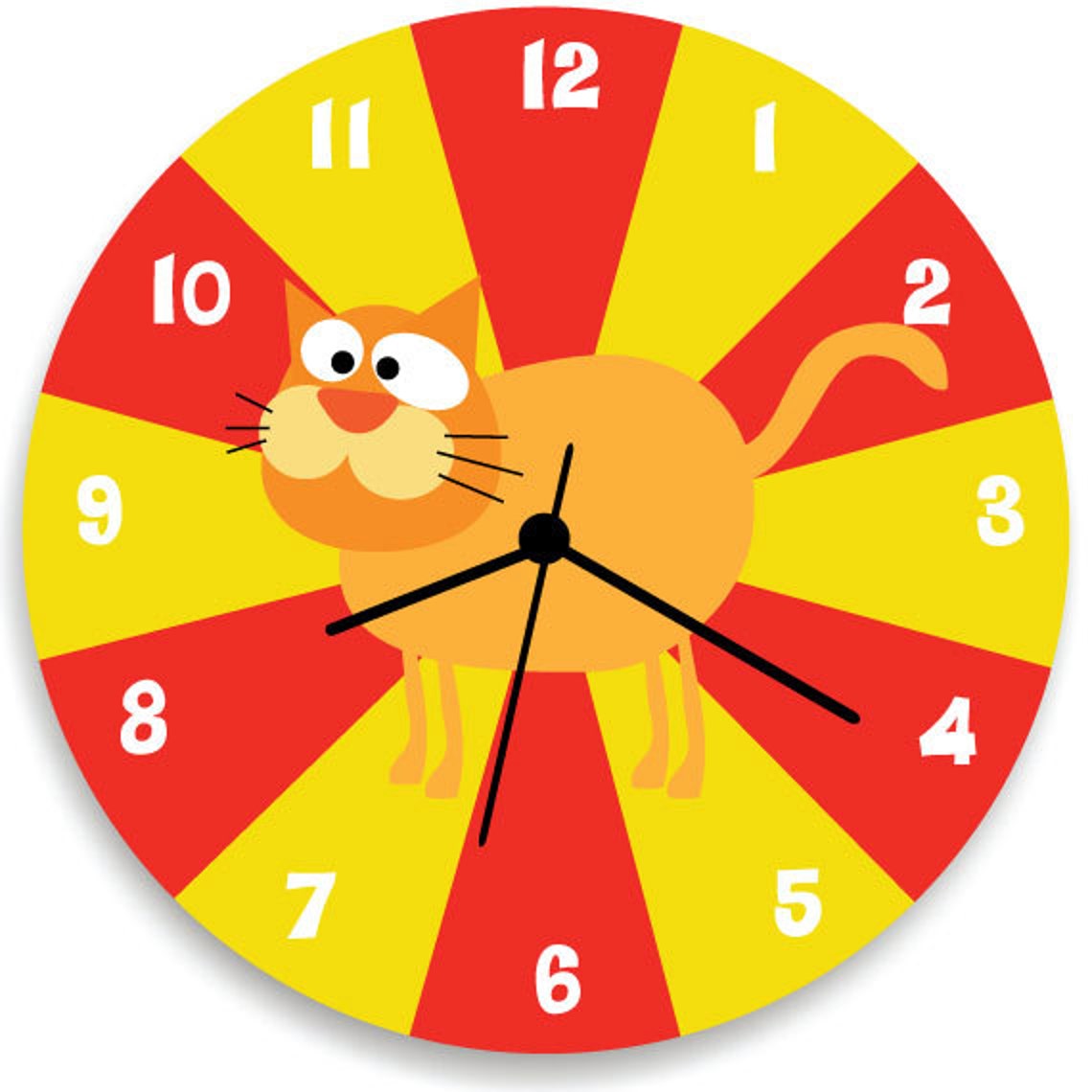 Cat WALL CLOCK for Kids Bedroom Baby Nursery Nursery Wall Art - Etsy