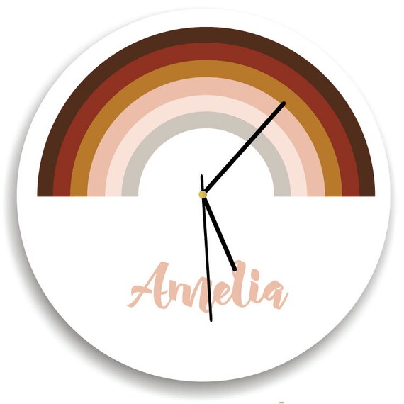 Rainbow WALL CLOCK Pastel Colors Pastel Nursery Decor Kids | Etsy