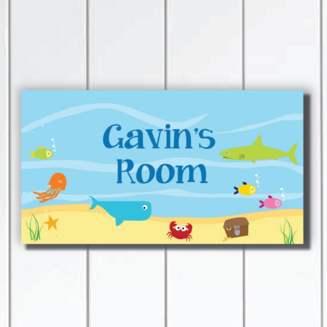Personalized Kids Door Sign Plaque Ocean Sea Life - Etsy