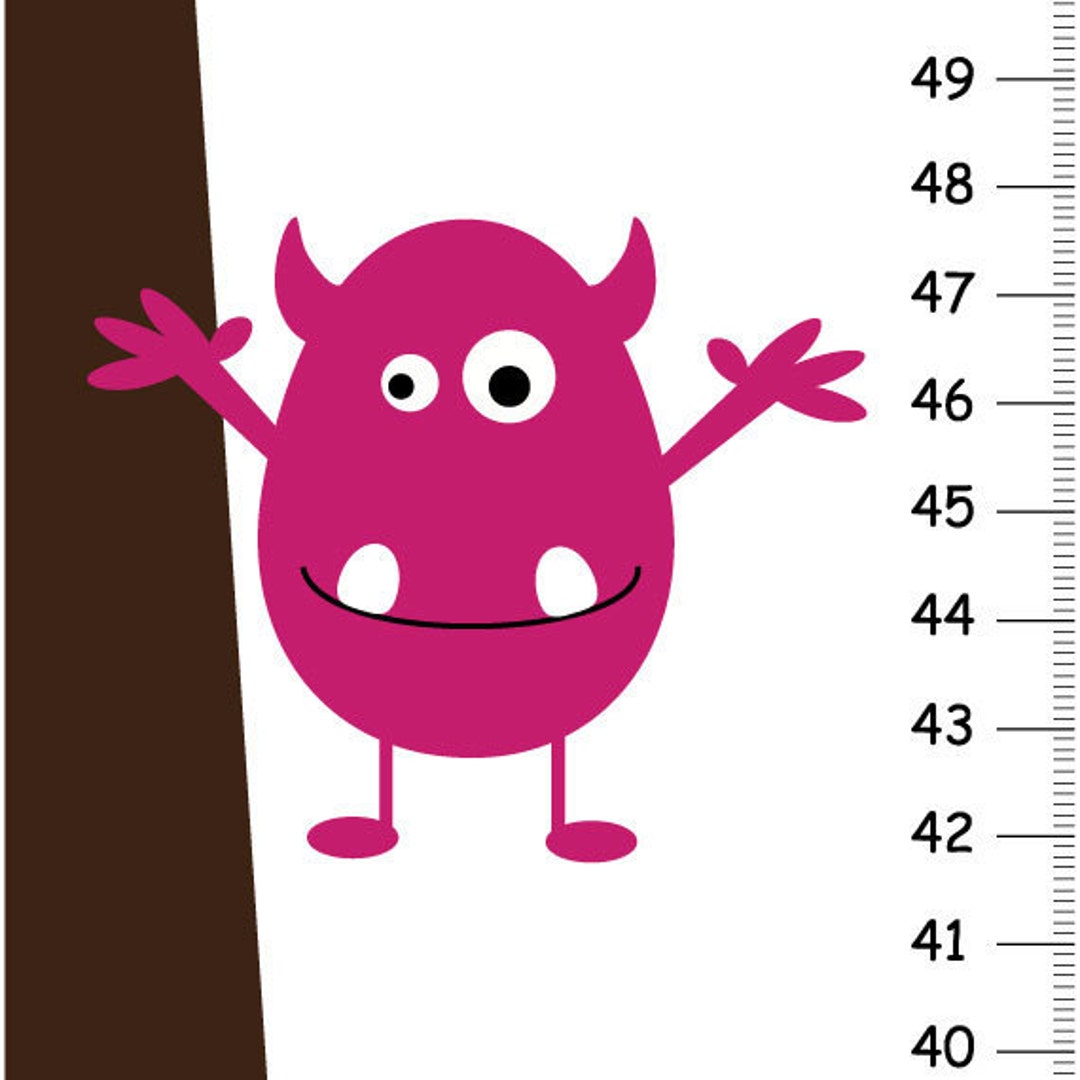 Monsters Canvas Growth Chart for Girls - Etsy