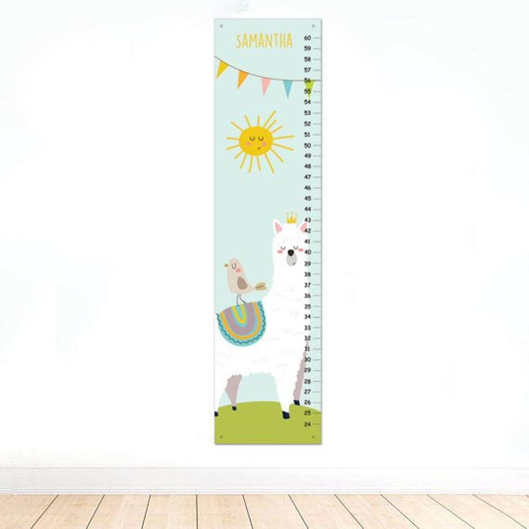 Llama Growth Chart, Llama Wall Art, Llama Nursery Decor, Personalized ...