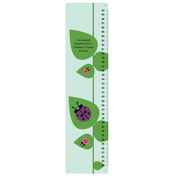 Personalized Love Bug Canvas Growth Chart | Etsy