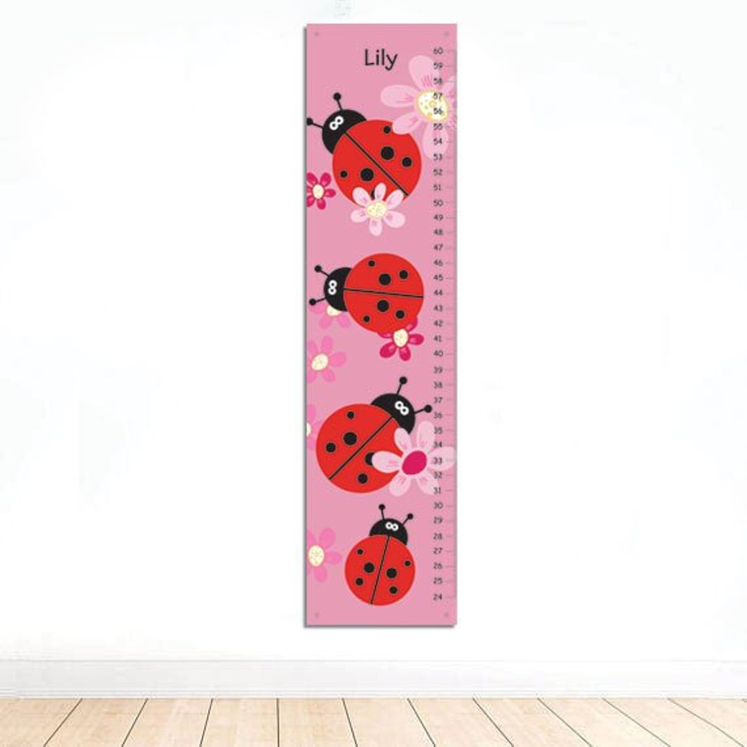 Kids GROWTH CHART Lady Bug Girls Bedroom Wall Art Decor - Etsy