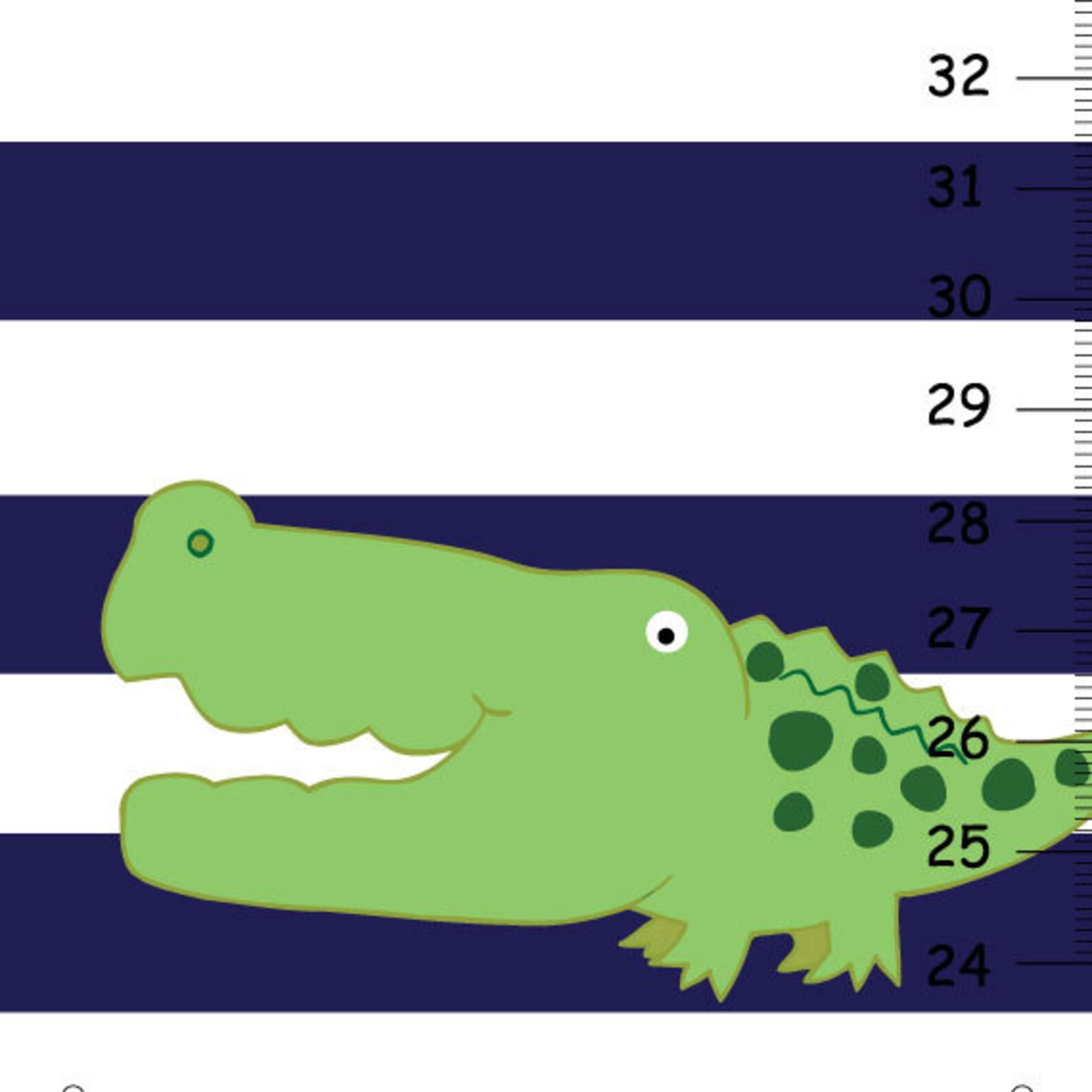Chevron GROWTH CHART Blue and Green Alligator Boys Bedroom Baby Nursery ...