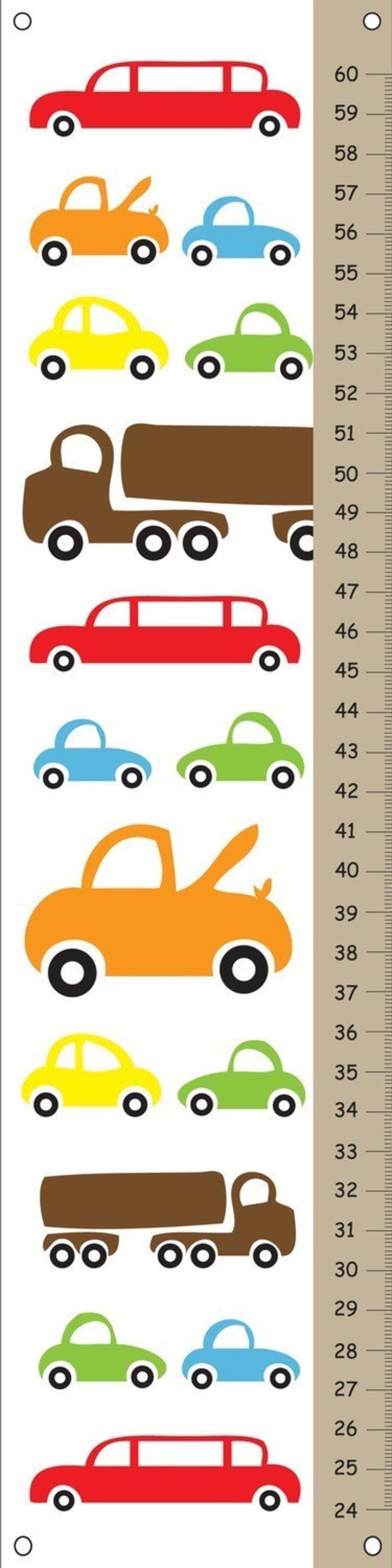 Personalized Colored Vehicles Growth Chart - Etsy