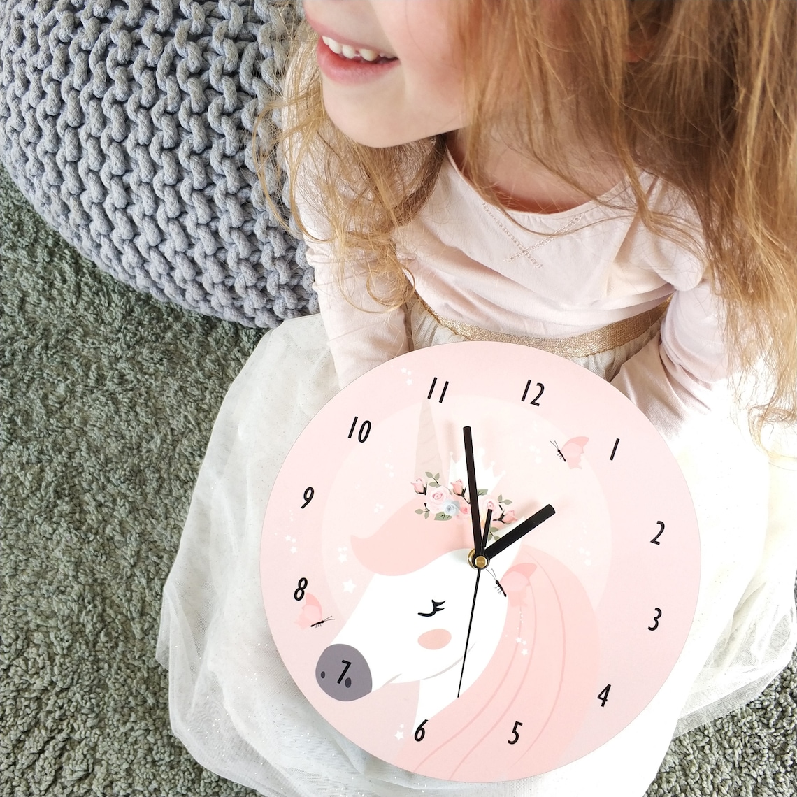 Magical Unicorn Wall Clock Unicorn with crown wall art | Etsy