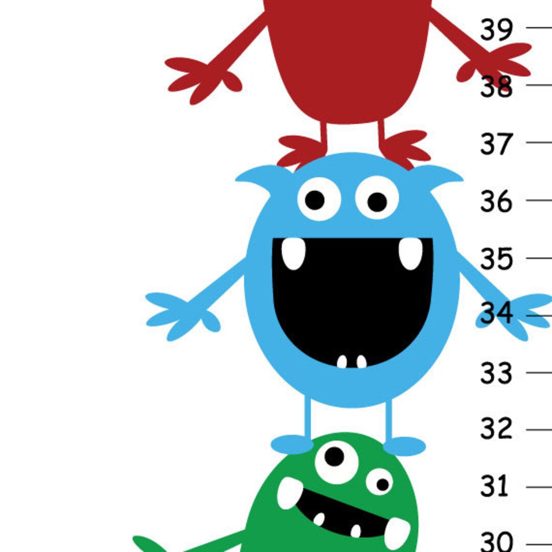 Personalized Monsters Canvas Height Chart, Monster Growth Chart Ruler ...
