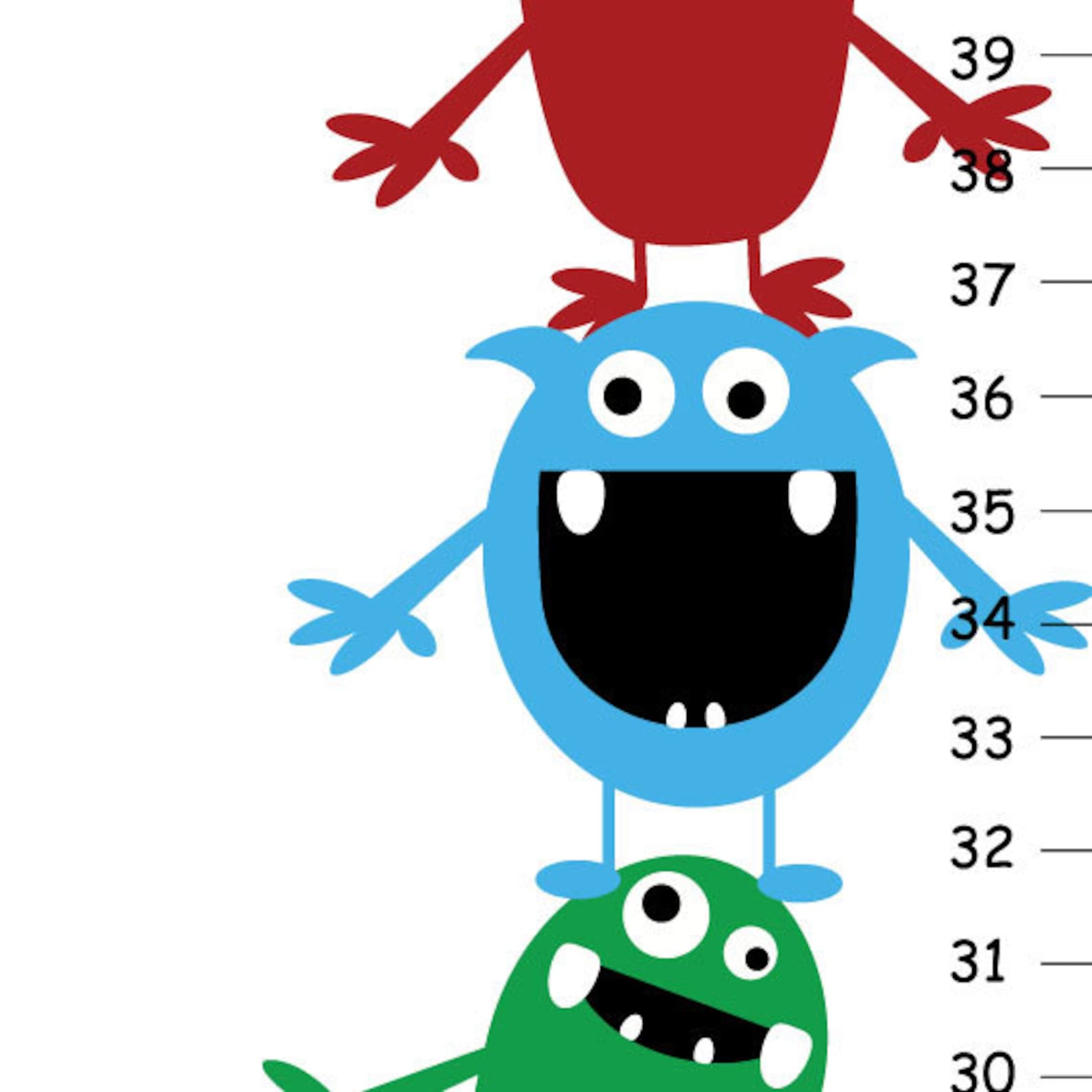 Personalized Monsters Canvas Height Chart Monster Growth - Etsy