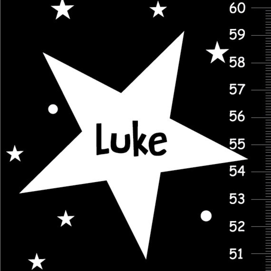 Children Growth Chart - Stars Height Chart Black and White - Etsy