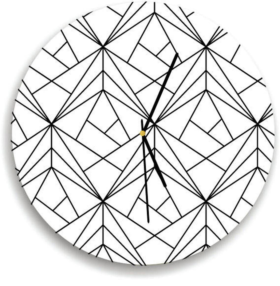Geometric Triangles Wall Clock Minimalist Kids Room Modern - Etsy