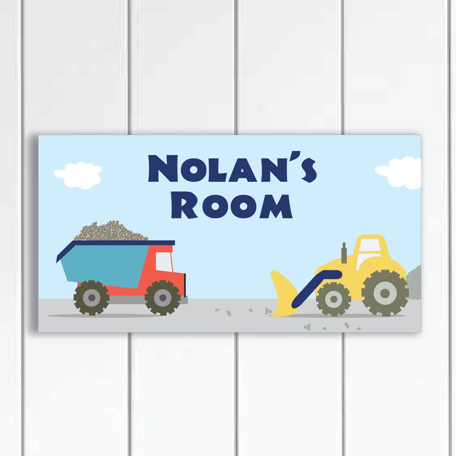 Personalized DOOR Sign Construction Truck Bulldozer and - Etsy