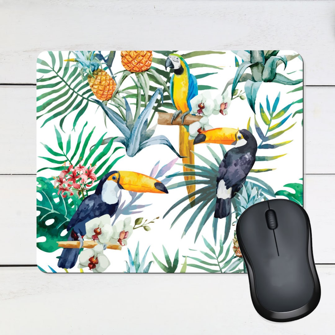 Tropical Mouse Pad Anti Slip Mouse Mat Tropical Office Gift Floral ...