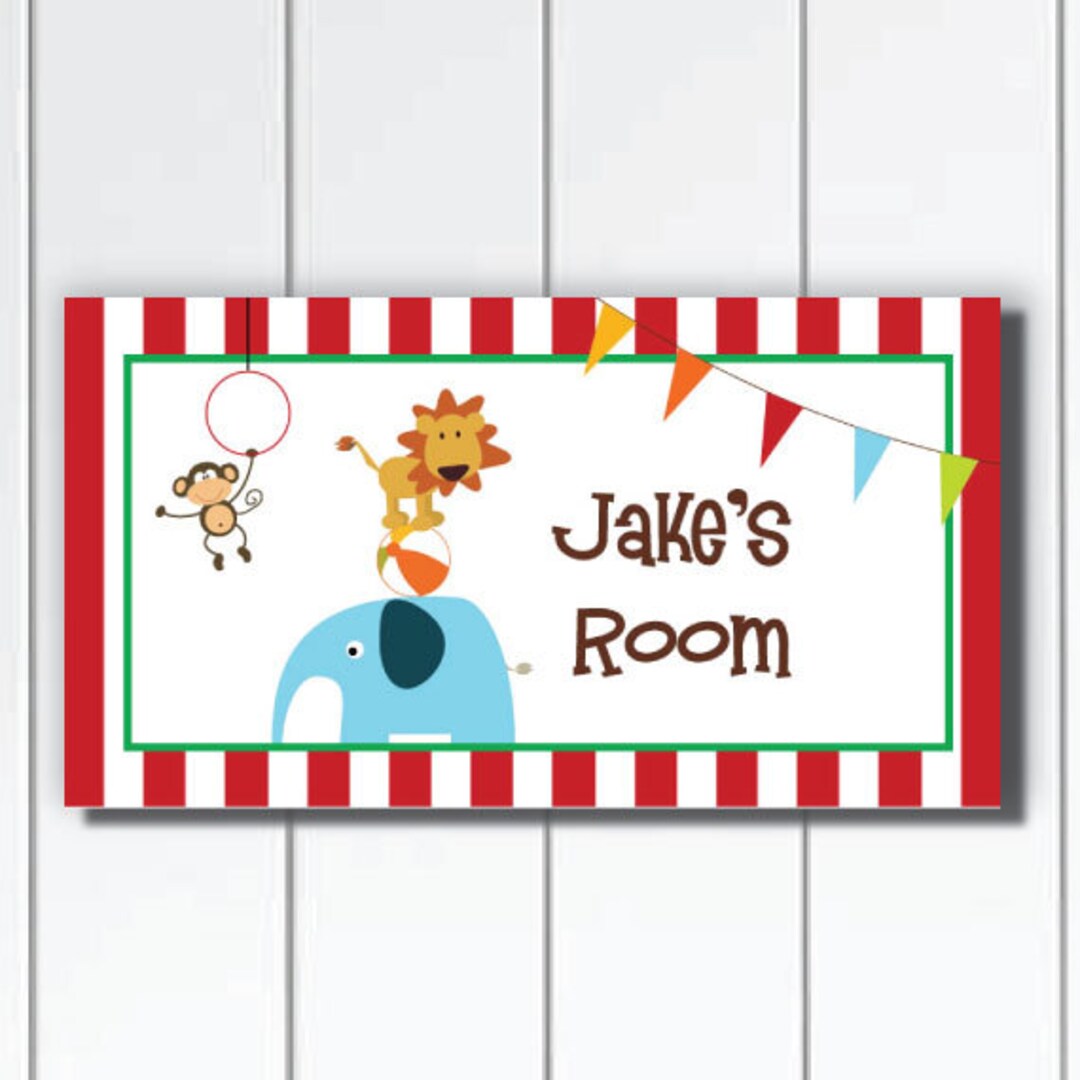 Personalized Circus Nursery Door Sign Plaque - Etsy