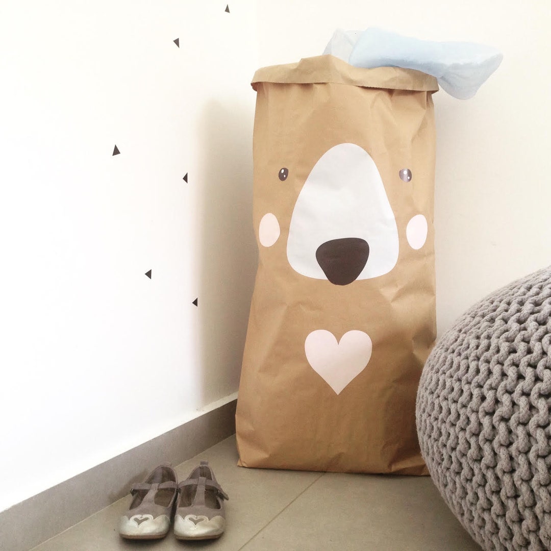 Toys Paper Bag Storage - Bear Paper Bag Storage of Toys - Storage Bag ...