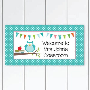 Teacher-door-sign-owl. Teacher Classroom-door-sign - Etsy