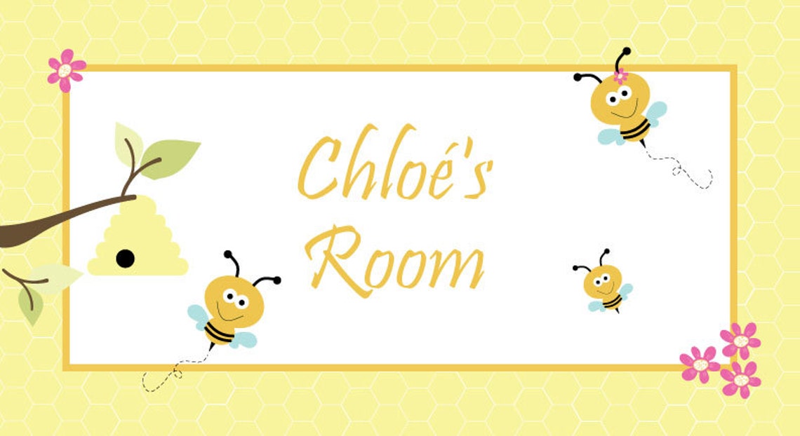Bumble Bee DOOR SIGN Bedroom Wall Art - Etsy