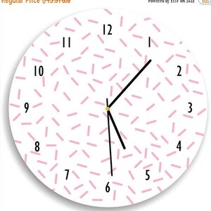 Sprinkles Wall Clock Confetti Decor Pink and White Nursery - Etsy