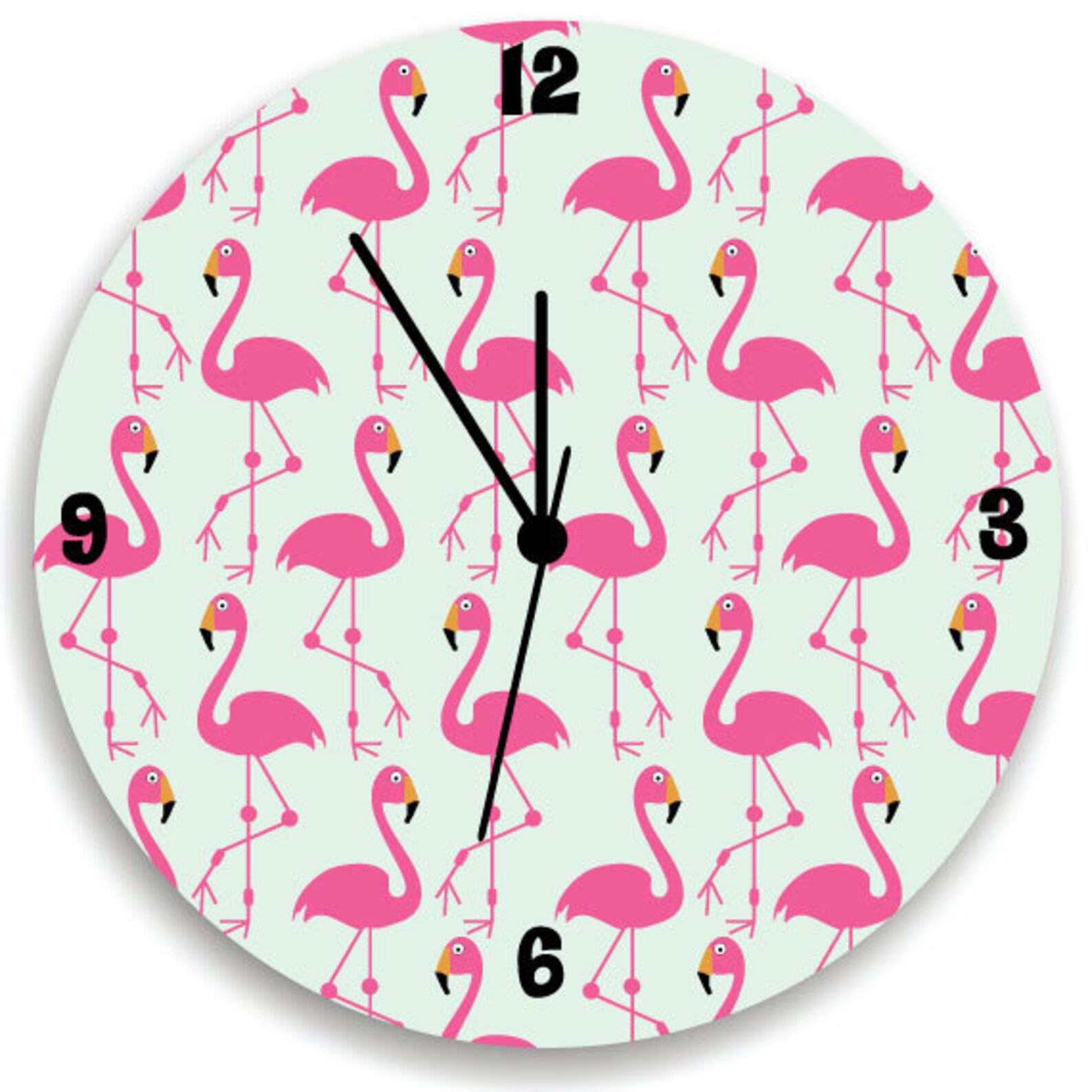 Flamingo Wall Clock Children Wall Clock With Pink Flamingo - Etsy