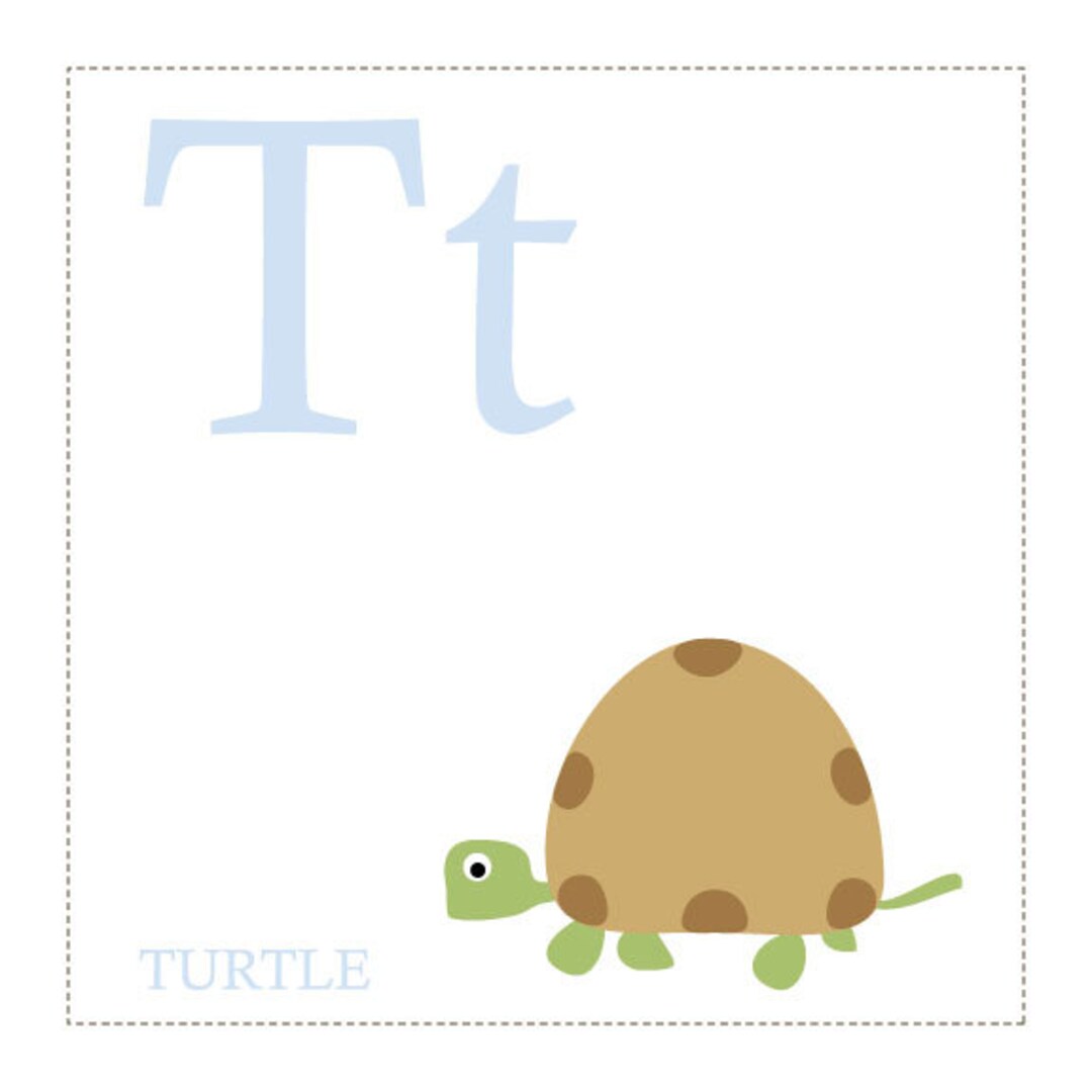 T is for Turtle - Alphabet Print - Etsy