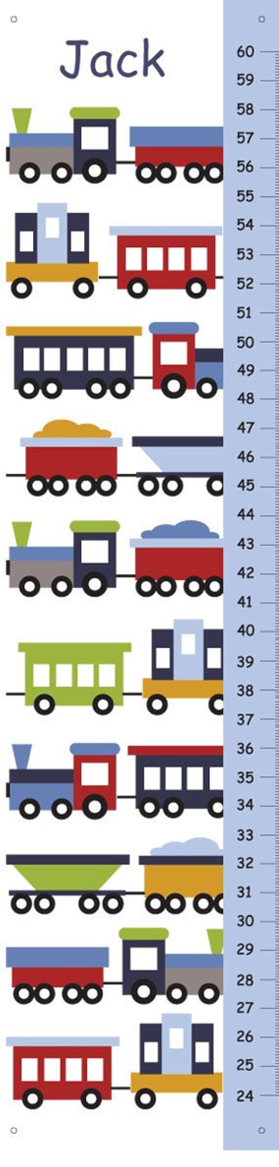 Personalized Train Canvas Growth Chart | Etsy