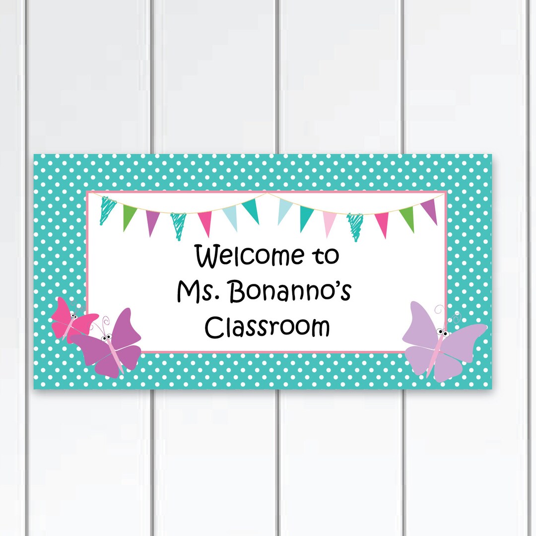 Teacher Door Sign Butterflies. Teacher Classroom Door Sign. Butterflies ...