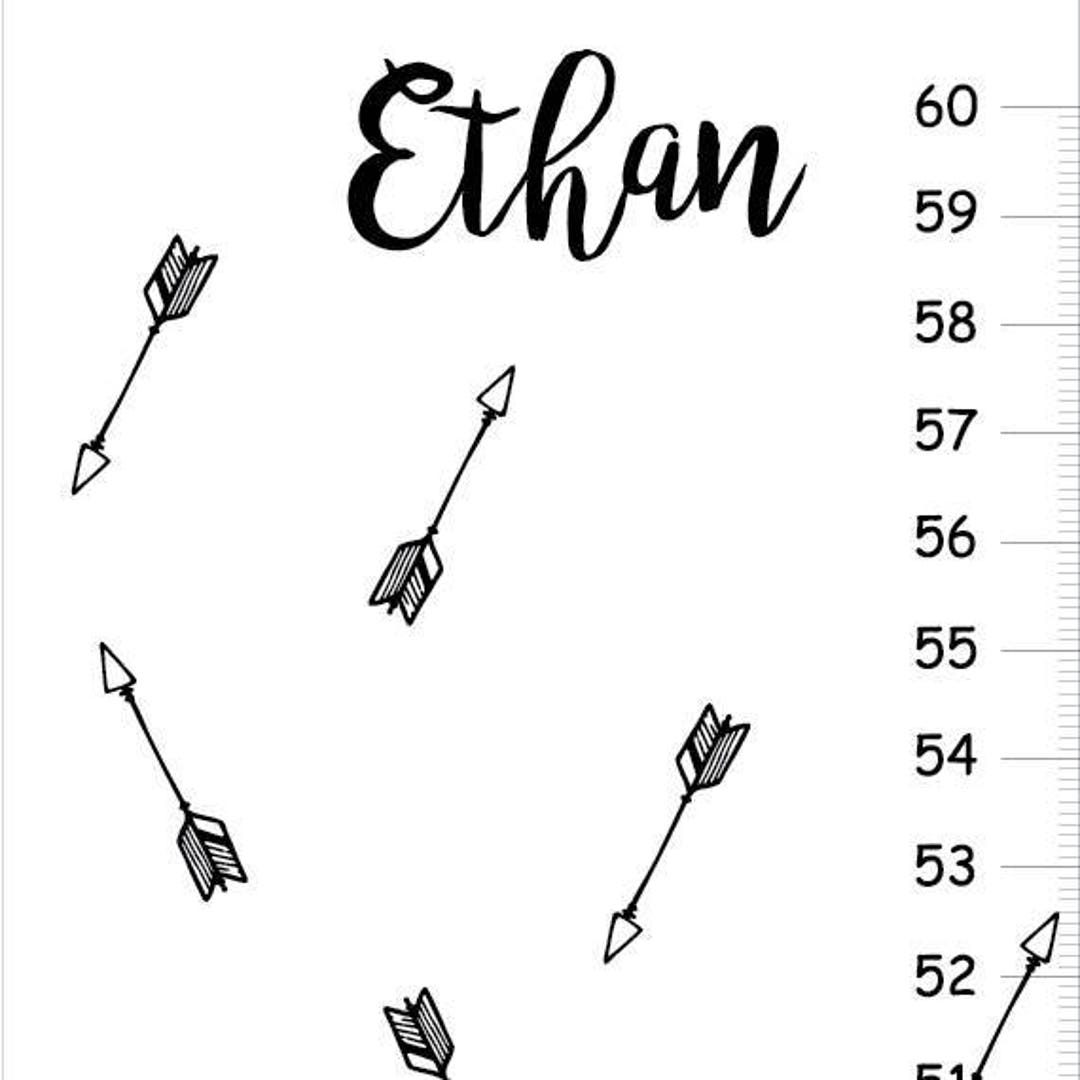 Arrows Growth Chart, Personalized Black and White Growth Chart, Arrow ...