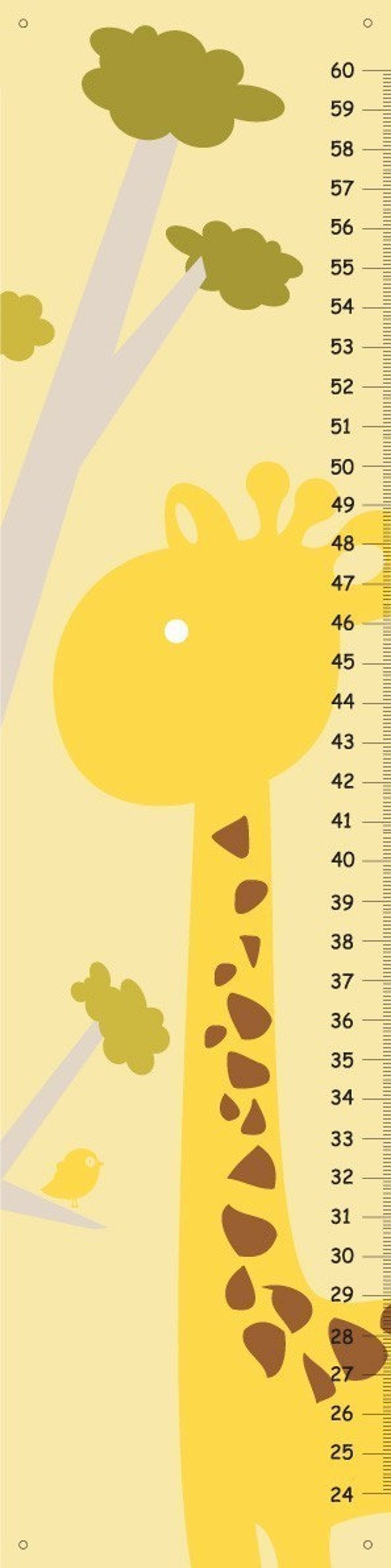 Personalizes Growth Chart Yellow Giraffe Baby - Etsy