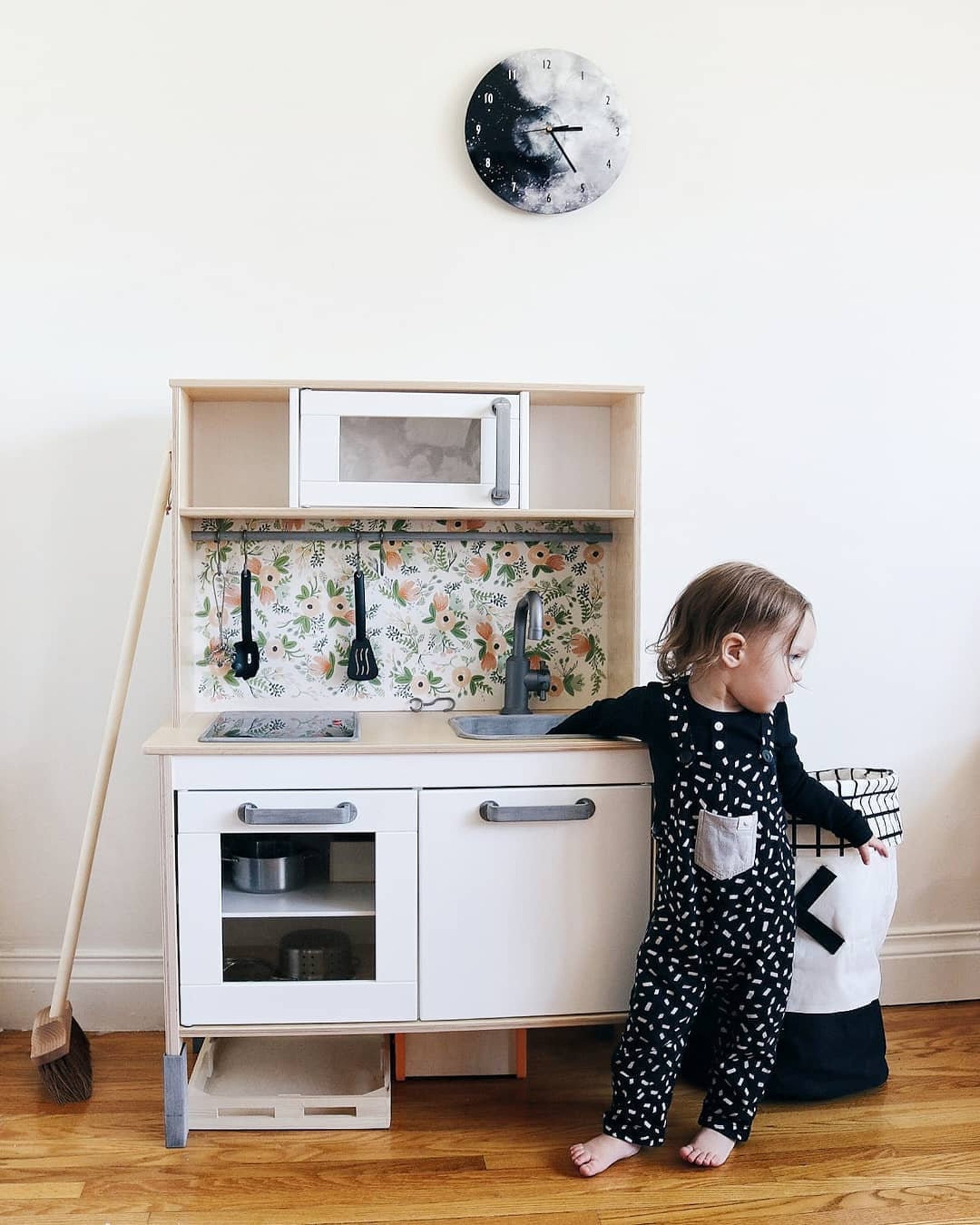 Moon wall Clock Full Moon Wall clock Moon Art Watercolor | Etsy