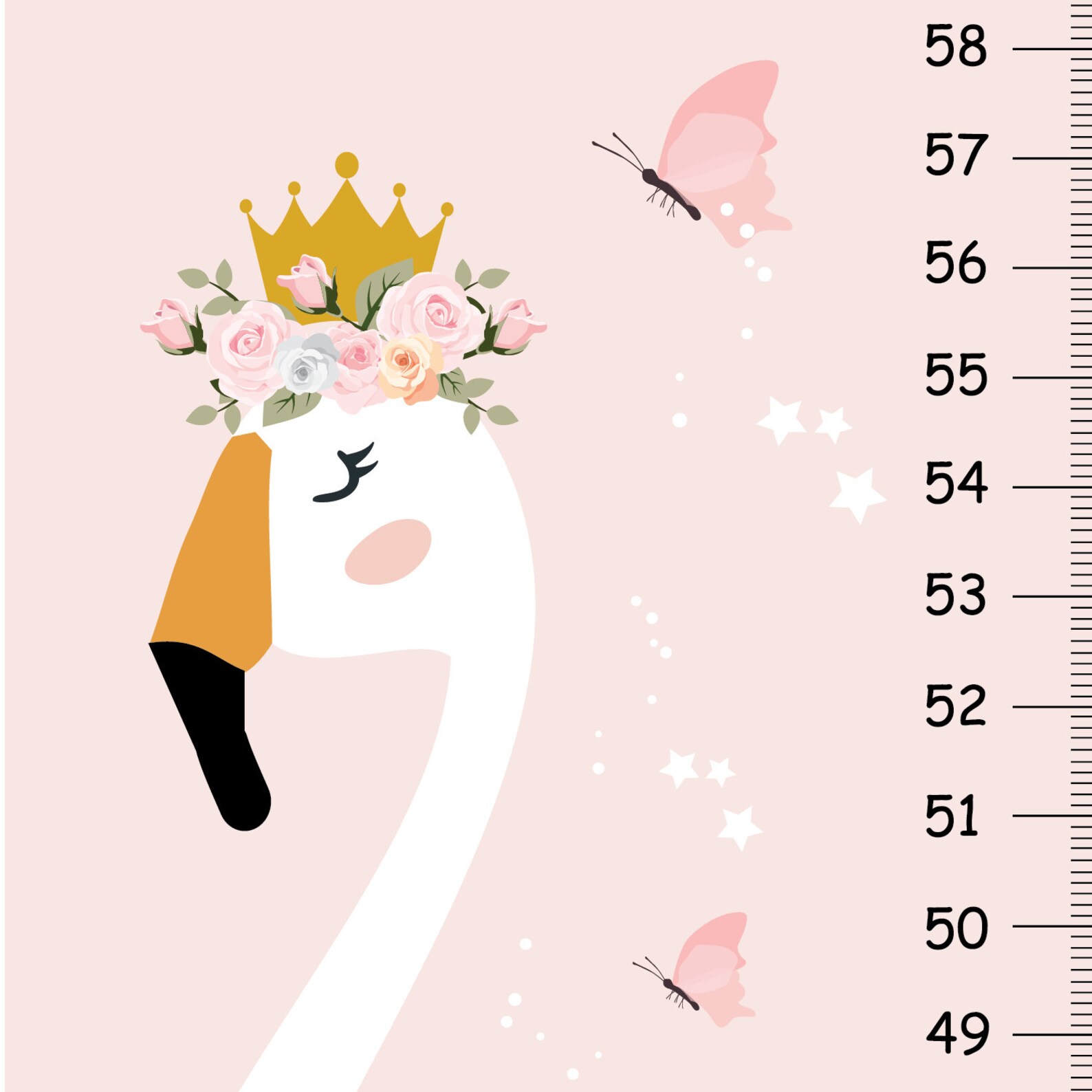 Personalized Flamingo Growth Chart Flamingo Nursery - Etsy
