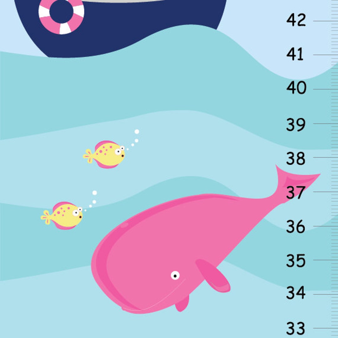 Personalized Children's Growth Chart Whale. Under the Sea Growth Chart ...