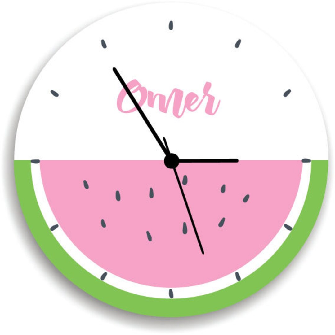 Watermelon WALL CLOCK - Watermelon Decor, Girls Nursery, Personalized ...