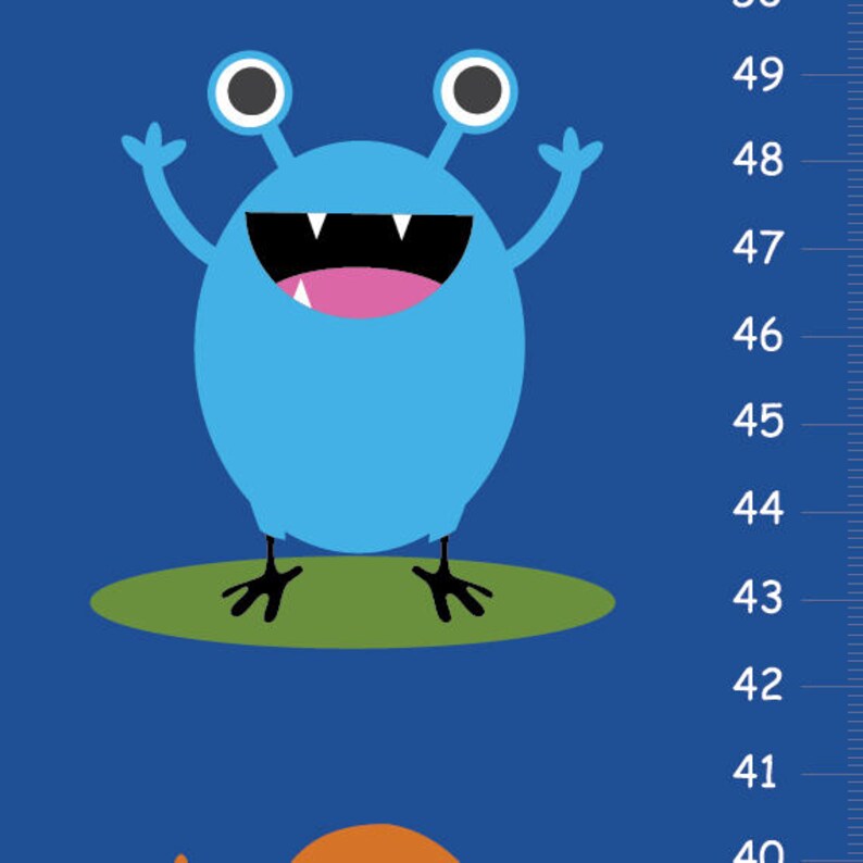 Monster Growth Chart Personalized Growth Chart Monster | Etsy