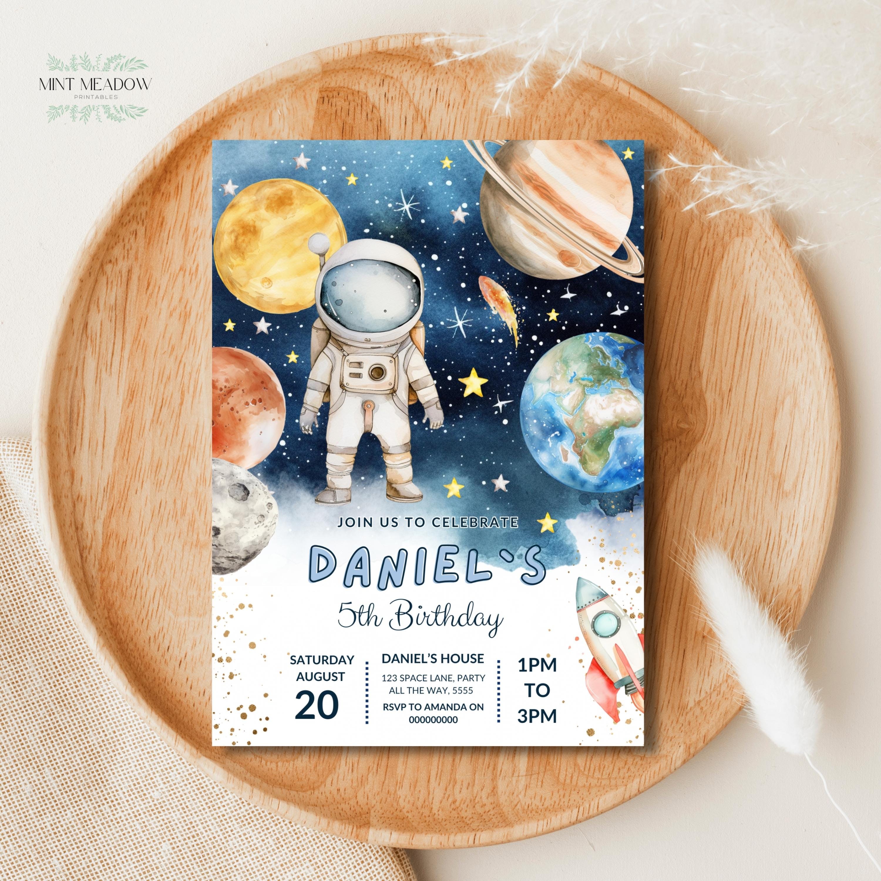 Space Birthday Party Invitation Galaxy Invite Space Birthday Invite ...