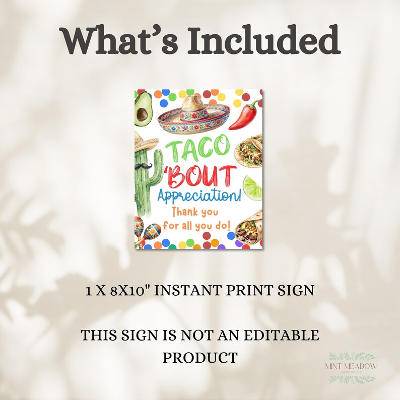 Printable Teacher Week Appreciation Sign, Holy Guacamole, Nacho Average ...