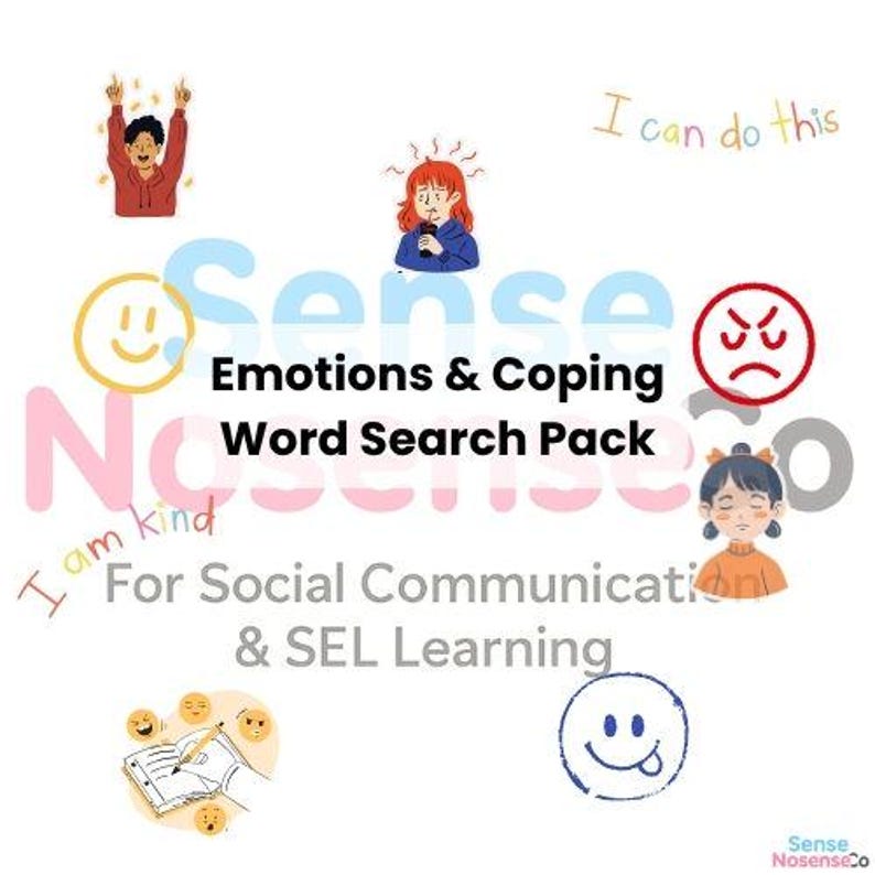 Emotions & Coping Word Search Pack | SEL Activities | Printable ...