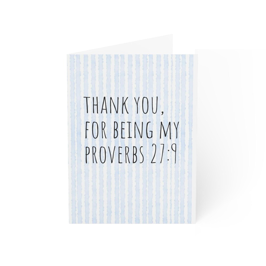 Personalized Thank You Greeting Cards Set Proverbs 27:9 | Inspirational ...