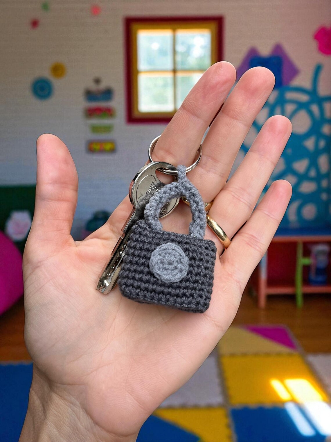 Amigurumi Lock Keychain Pattern – Cute Crochet PDF – DIY Plush Key Ring ...