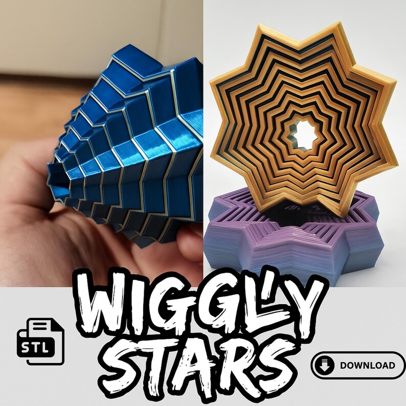 Kinetic Star STL File for 3D Printing – Printable Fidget Toy Puzzle ...