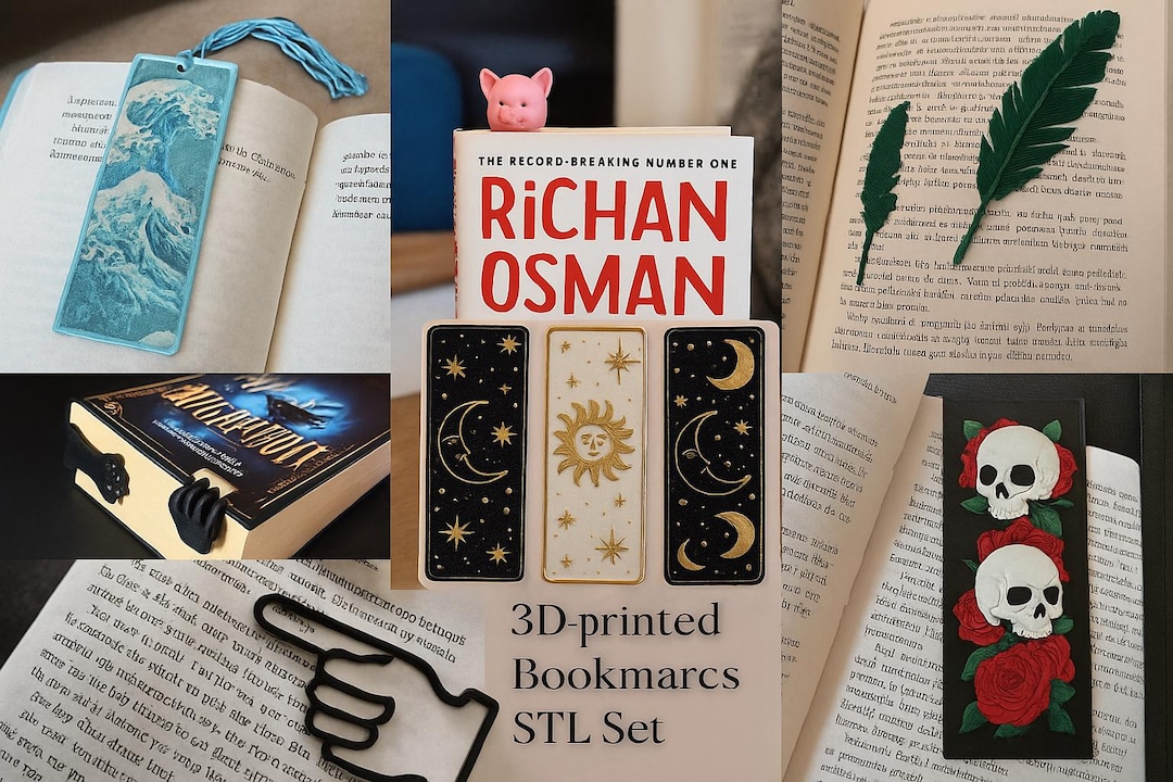 3D Printable Bookmarks STL Bundle – Unique Designs Including Celestial ...