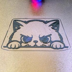 Grumpy Cat 2D Wall Art | Funny Cat Lover Decor | Minimalist 3D ...