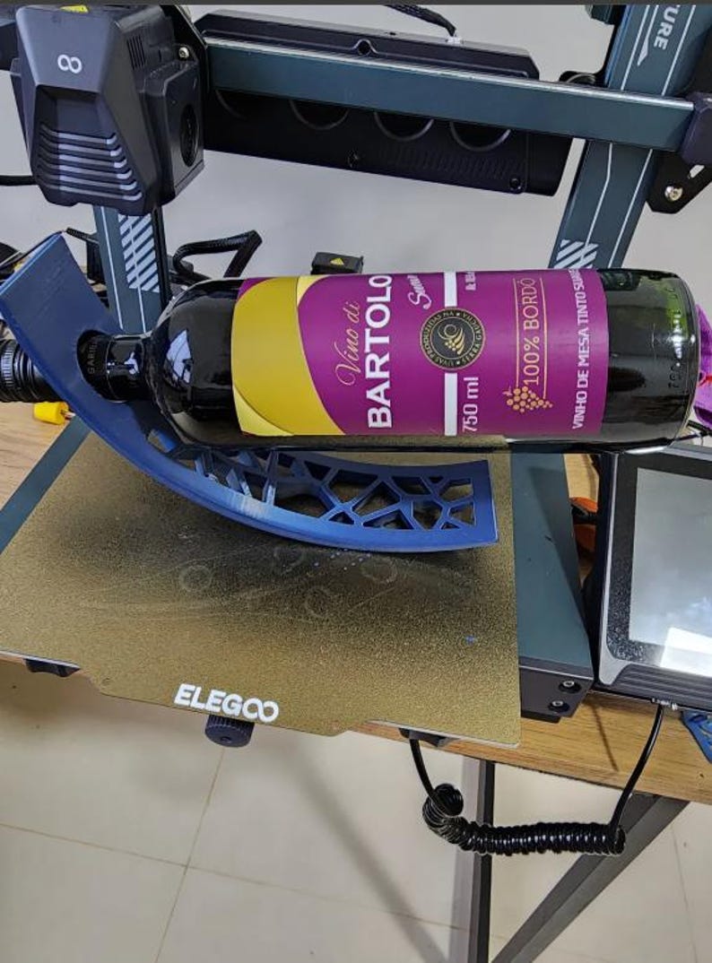 Curved Wine Bottle Holder STL File | 3D Printable Gravity Balance Rack ...