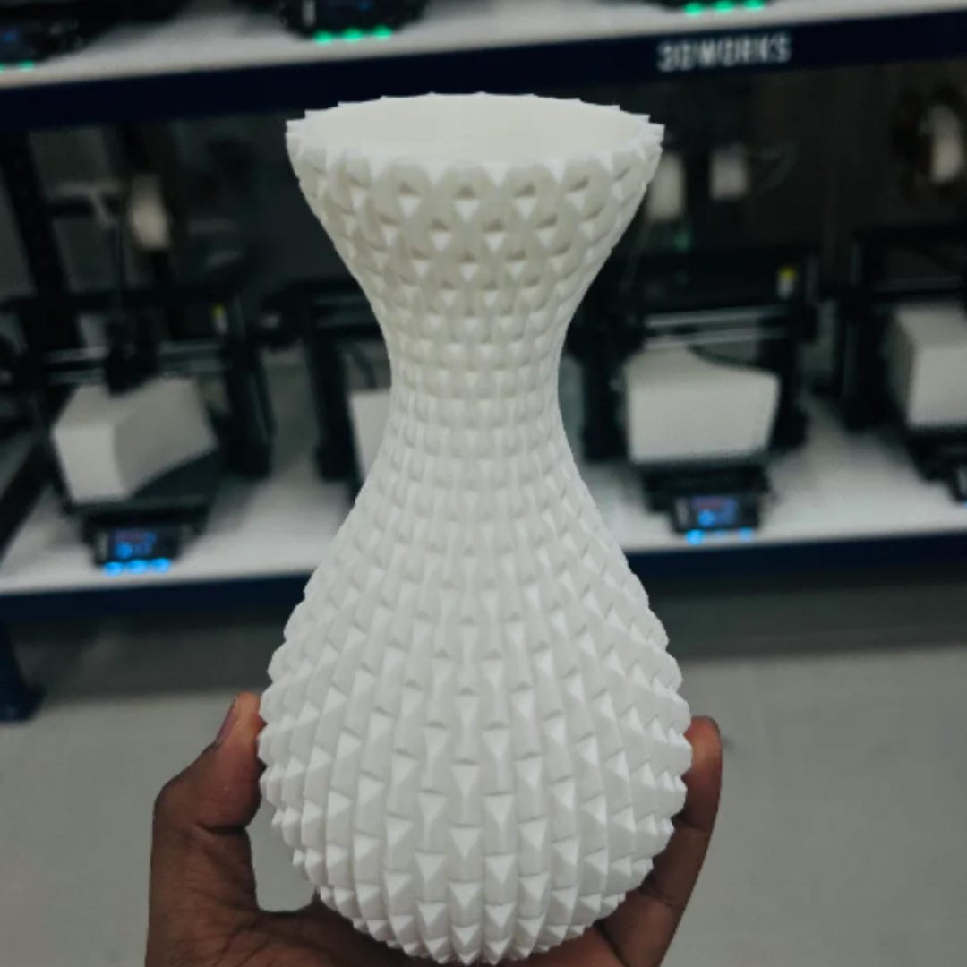 Geometric Textured Vase STL | Modern Decorative 3D Print Vase | Unique ...