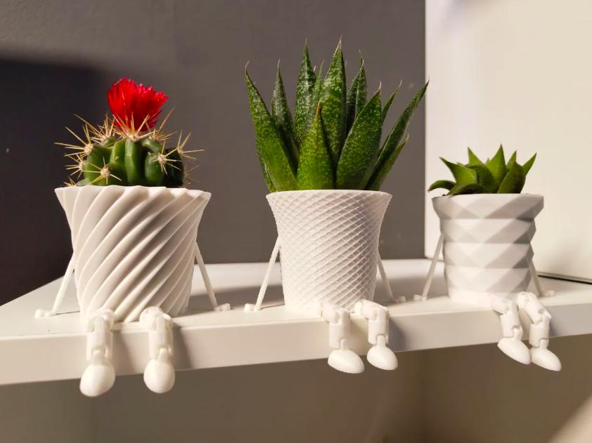 Mini Cactus Family Flower Pot 3D Printable STL Set - Home Decor, Garden ...
