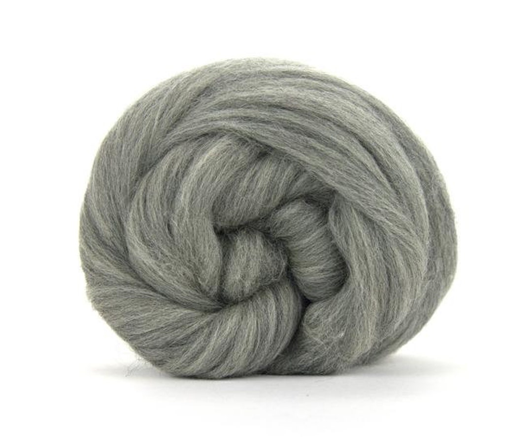 Merino Natural Grey Wool 16 Oz, Spinning Fiber, Combed Top, Wool Roving ...