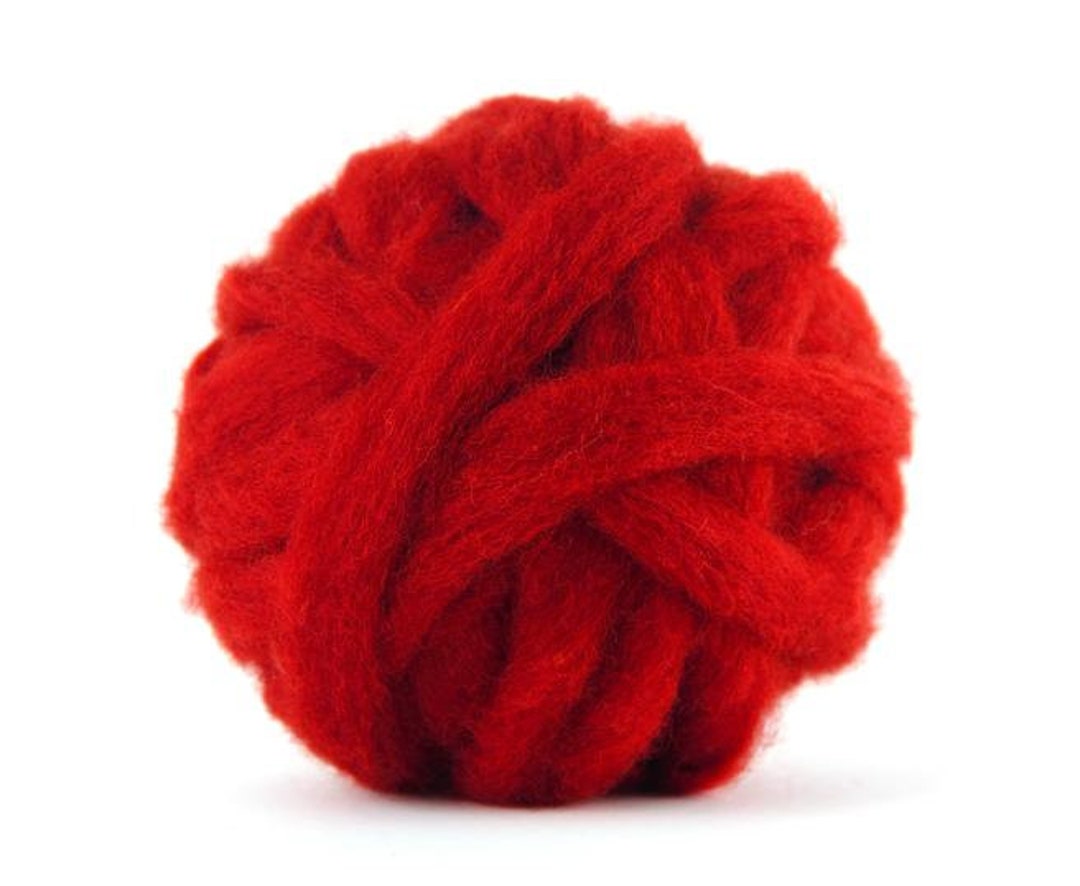 Corriedale Bulky Wool Roving Scarlet 4 Ounces - Etsy