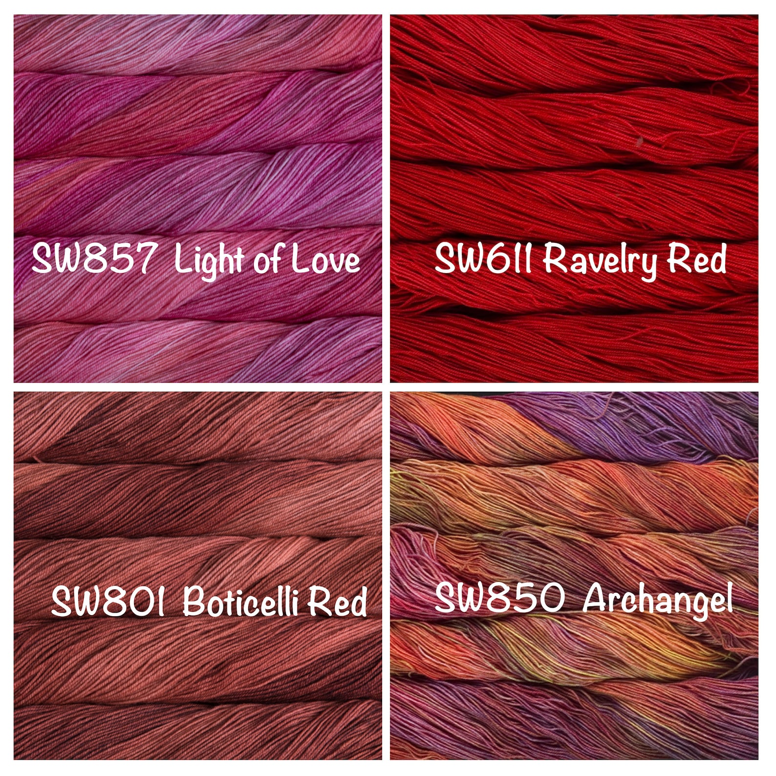 Malabrigo Sock - Light of Love / Ravelry Red / Botticelli Red ...